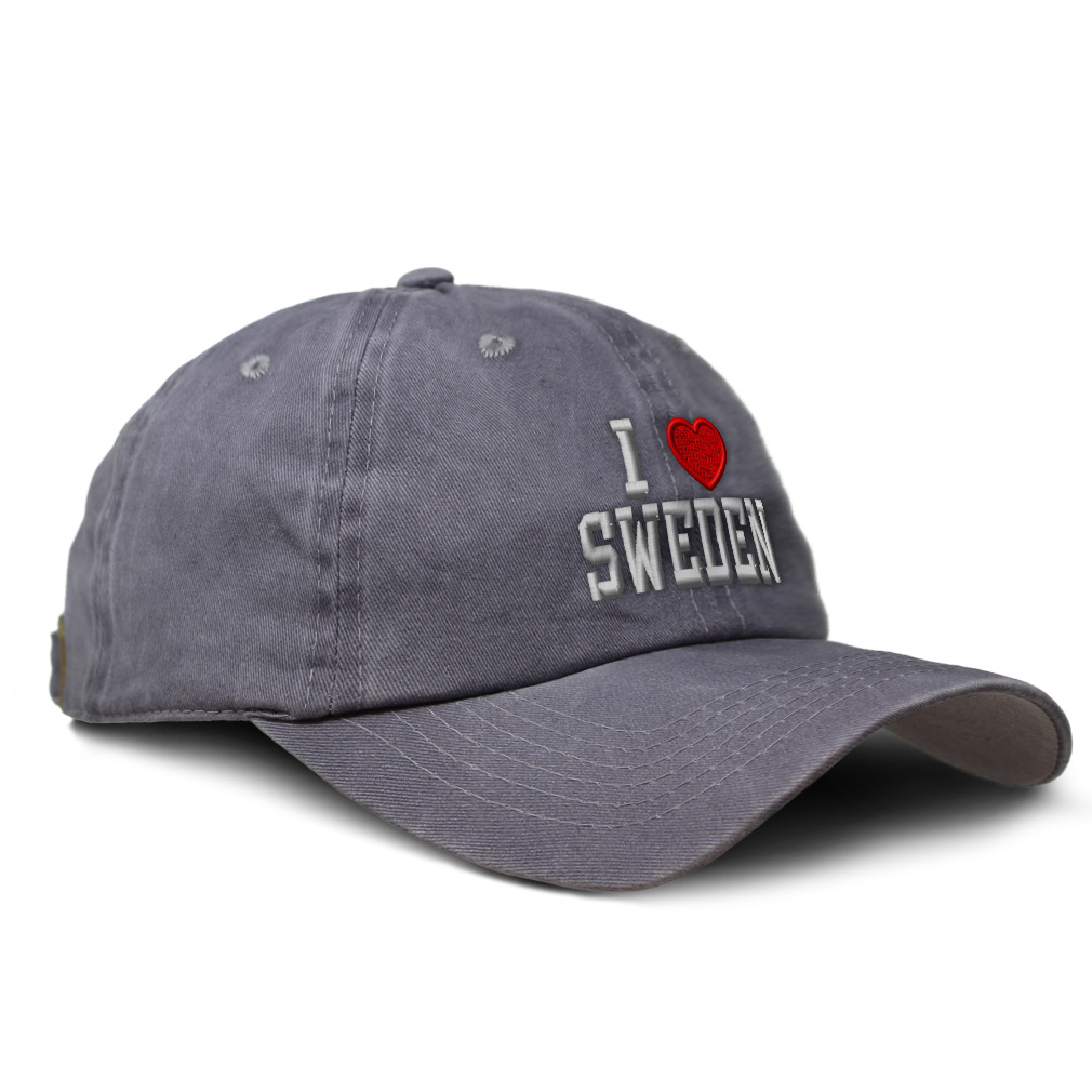 Soft Washed Baseball Cap I Love Sweden I Love Cotton Dad Hats for Men ...